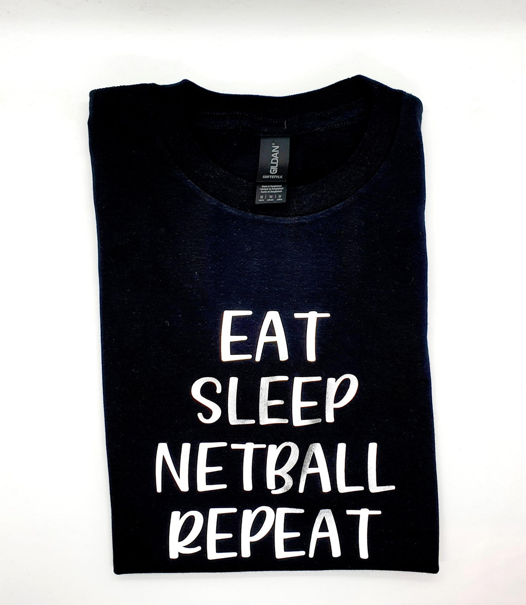 Netball t-shirt (black) – Hawkins Personalised Printing